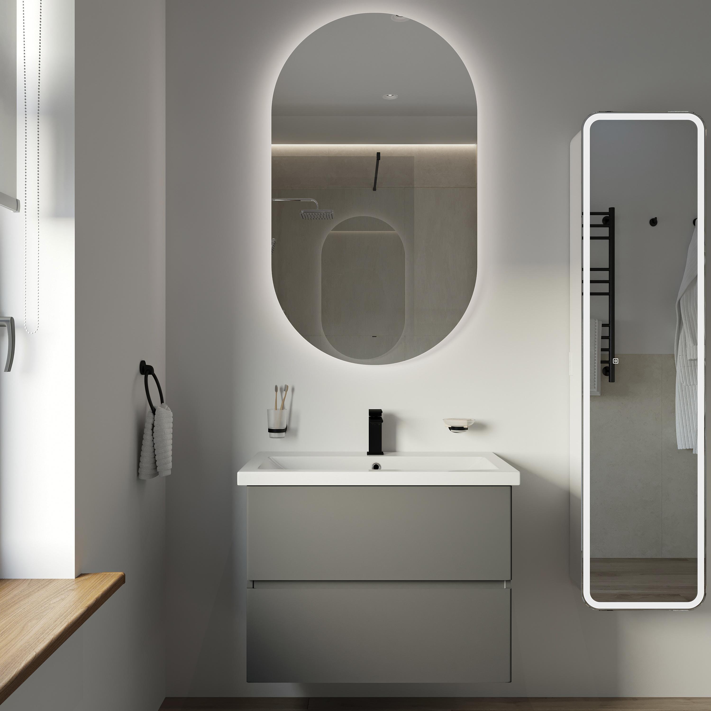 Мебель для ванной комнаты STWORKI Колдинг 80 антрацит, с раковиной Como 80 по цене от ...