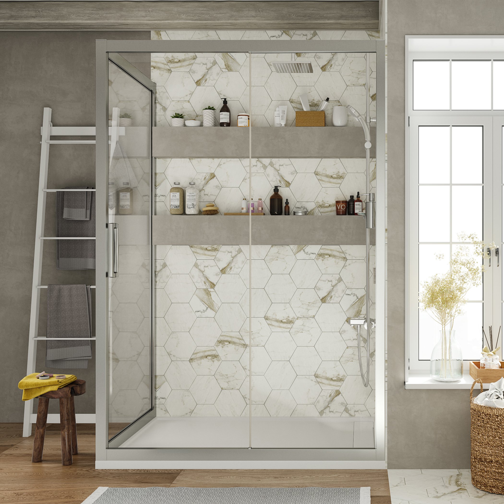 Душевой уголок STWORKI Эстерсунд, 160x90 см профиль хром матовый по цене от производителя (код ...