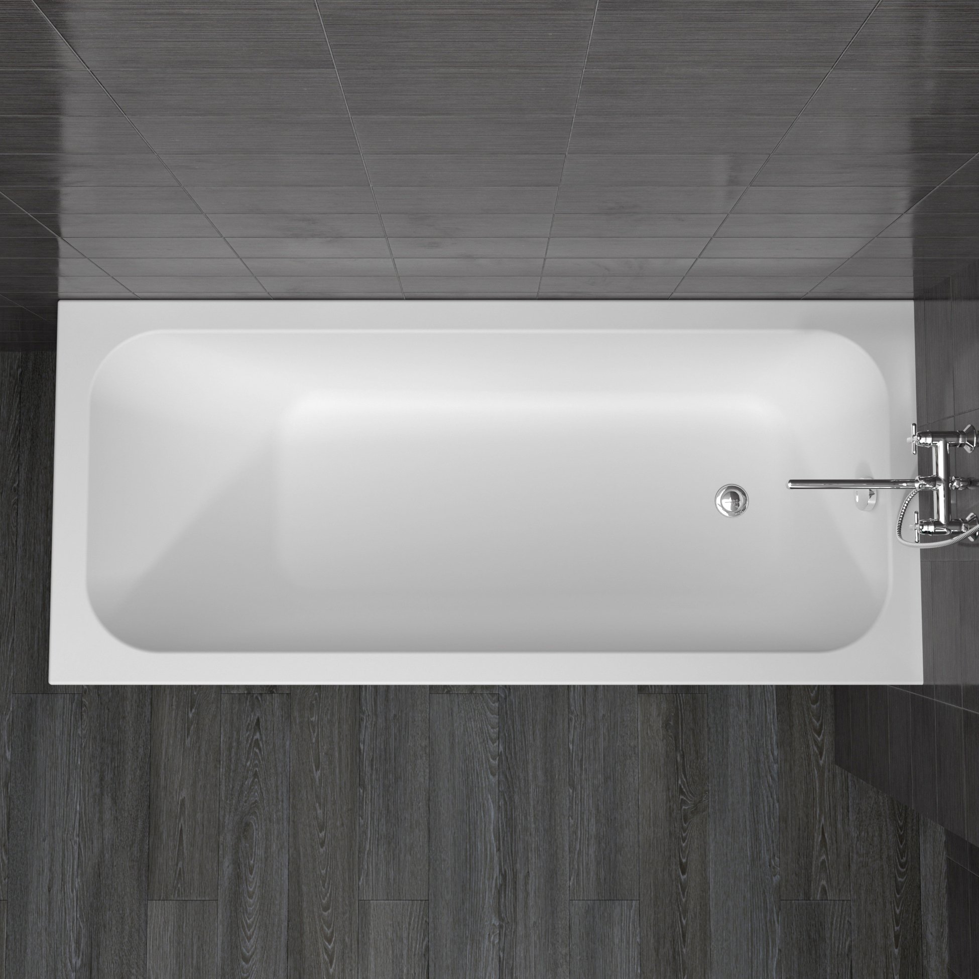 Акриловая ванна STWORKI Ларвик 170x70 см, с каркасом, с экраном по цене от производителя (код ...