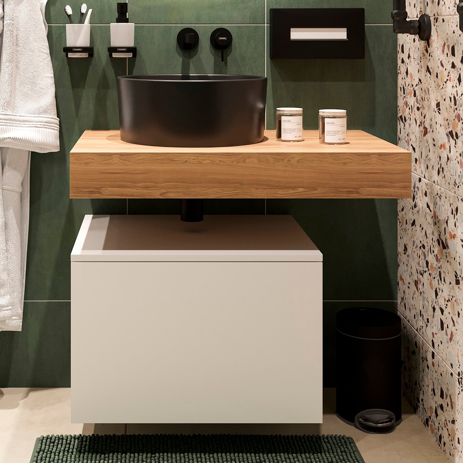 Столешница STWORKI Ольборг 80 дуб французский, без отверстий, с тумбой 60 по цене от ...