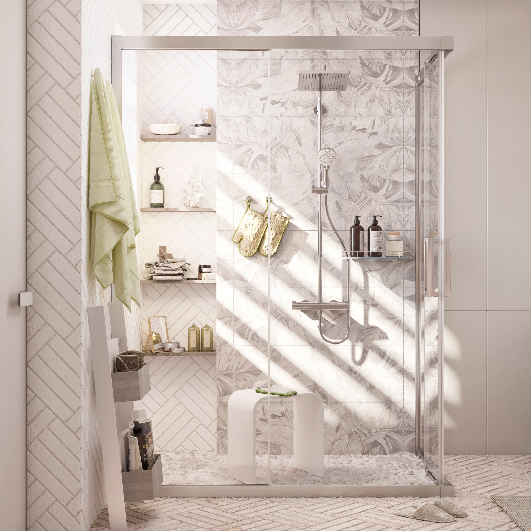 Душевой уголок STWORKI Карлстад 110x90 см профиль хром матовый по цене от производителя (код ...