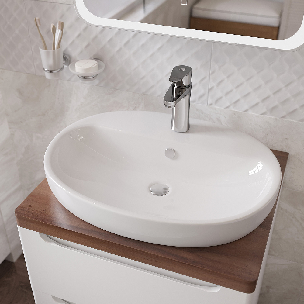 Тумба с раковиной STWORKI Берген 80 белая с темной столешницей, DIWO Самара 0116 по цене от ...